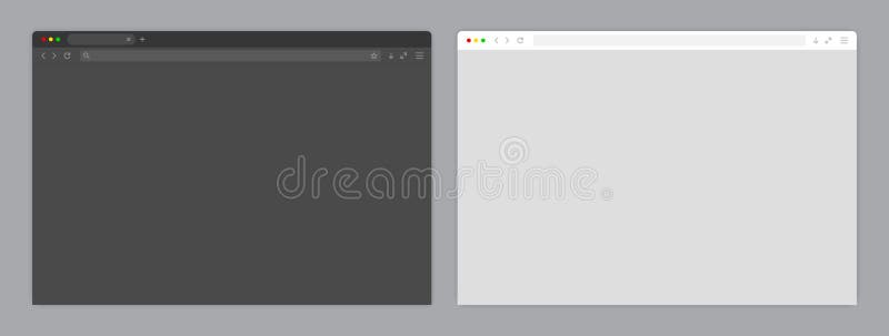 Web Browser Window Light and Dark Template. Stock Vector - Illustration ...