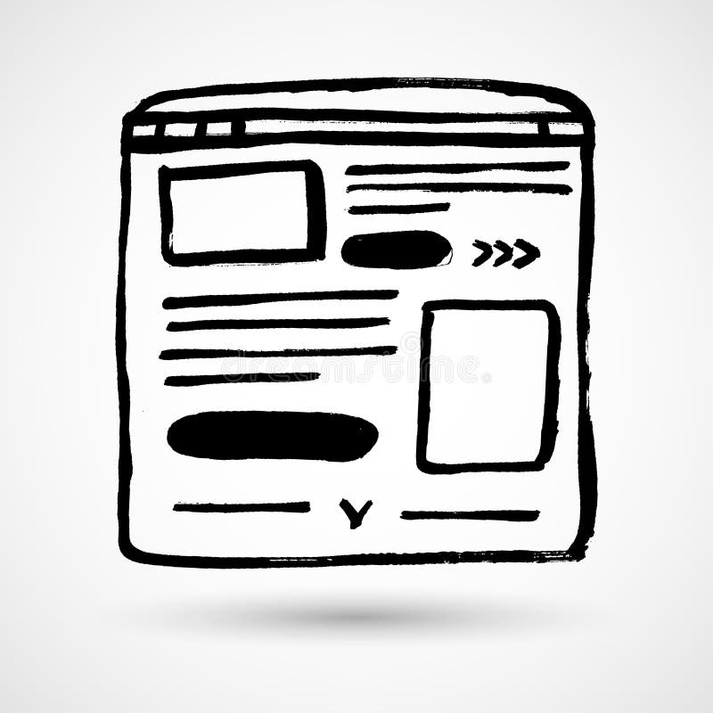 Web Browser Window with Page Hand Drawn Outline Doodle Icon. Membership ...