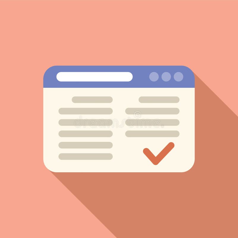 Web Browser Window Showing Completed Task with Checkmark Symbol Stock ...