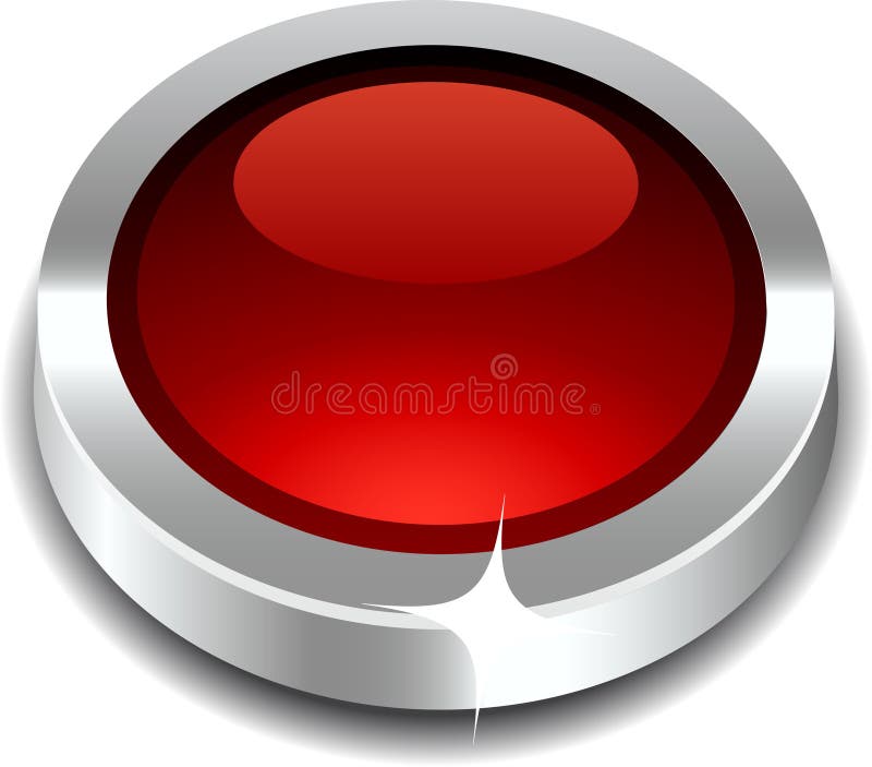 Red Button stock illustration. Illustration of metal, logo - 8616258