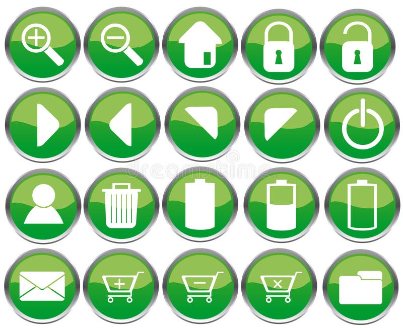 Green Square Web Buttons [1] Stock Illustration - Illustration of ...