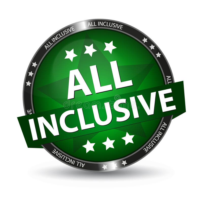 Web Button - All Inclusive - Vector Illustration - Isolated on White ...
