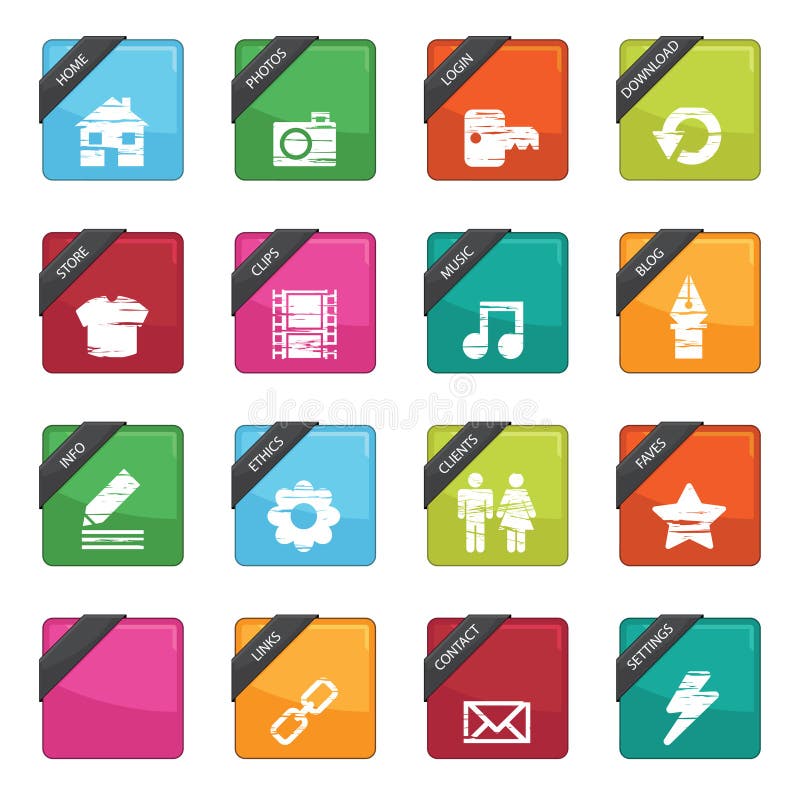 Web button badges stock vector. Illustration of distressed - 15397776