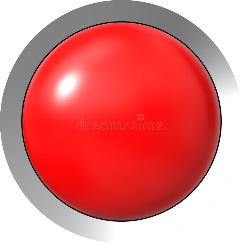 Web Button 3d - Red Glossy Realistic with Metal Frame Stock ...