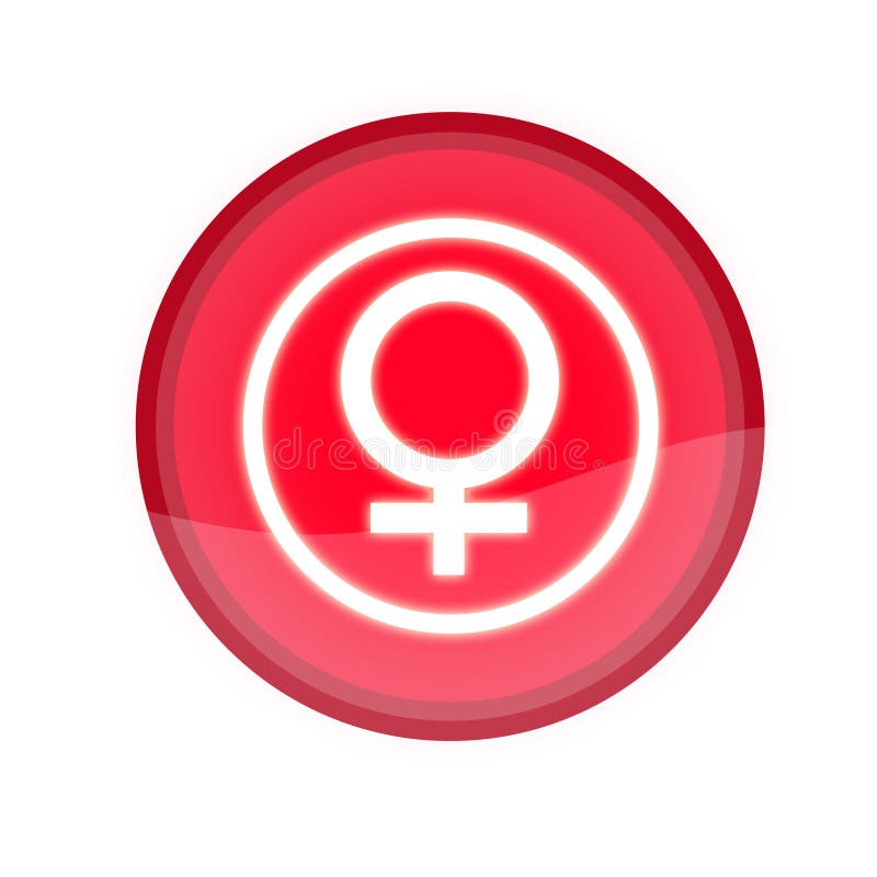 Female Gender Symbol Vector Button Stock Vector - Illustration of ...