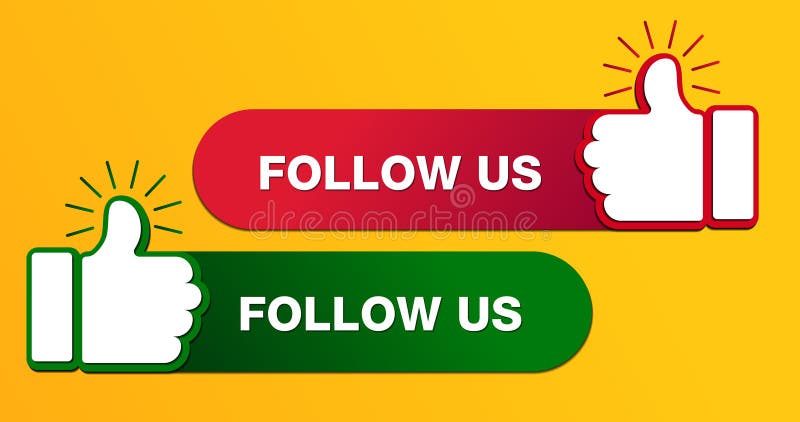 Web Button for Follow Us. Click Here Web Buttons Design Stock Vector ...