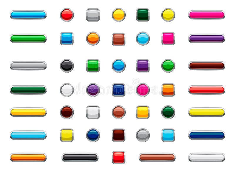 3D Rounded Buttons stock vector. Illustration of lime - 30845371