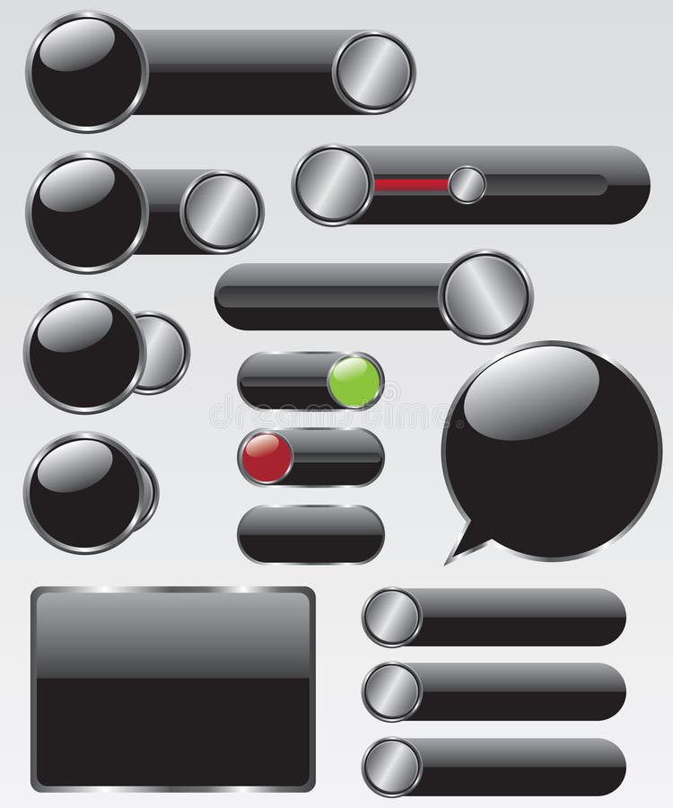 Light Web UI Elements Design Gray. Stock Vector - Illustration of ...