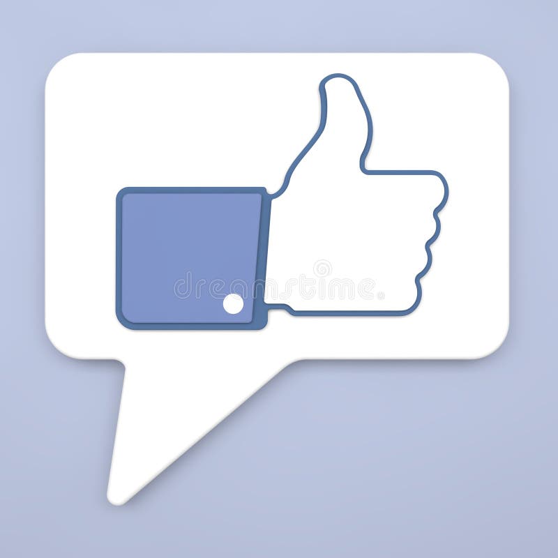 Facebook Like Thumb Up Sign Editorial Stock Photo - Illustration of ...