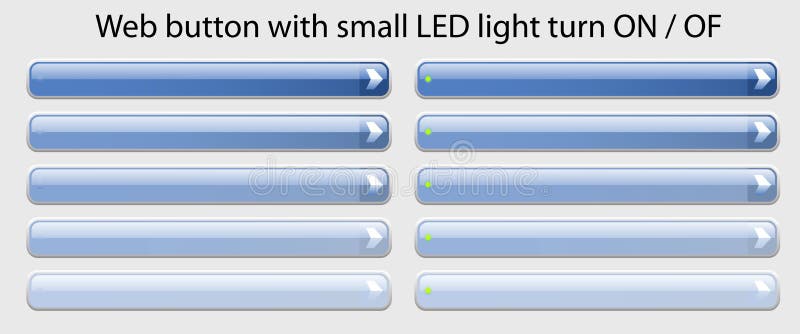 Web Button with Small LED Light Turn on - OFF Stock Vector ...