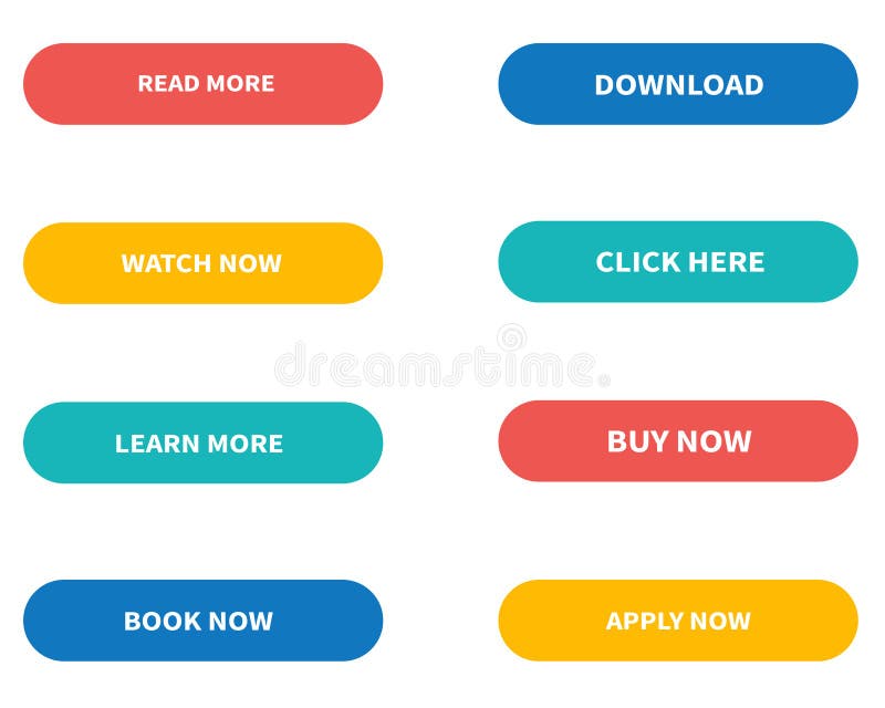 Web Button Template Flat Collection, Vector Icon Stock Vector ...