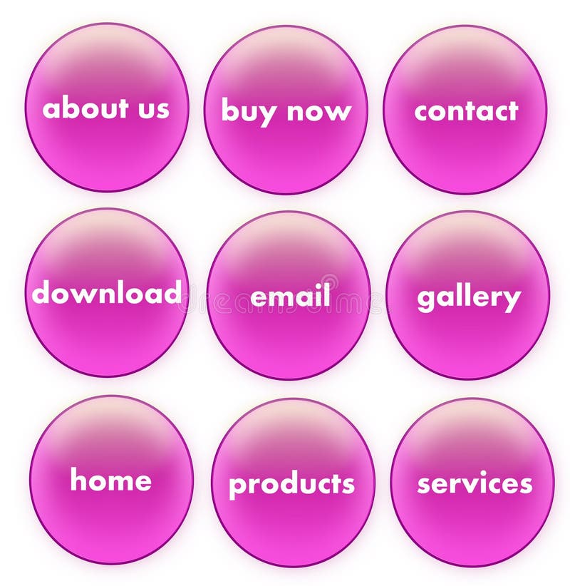 Web Buttons in Pink stock illustration. Illustration of direction ...