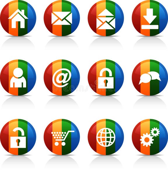 Web buttons. stock vector. Illustration of download, icon - 12642706