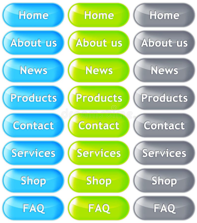 Home Products Services Buttons Stock Vector - Illustration of ...