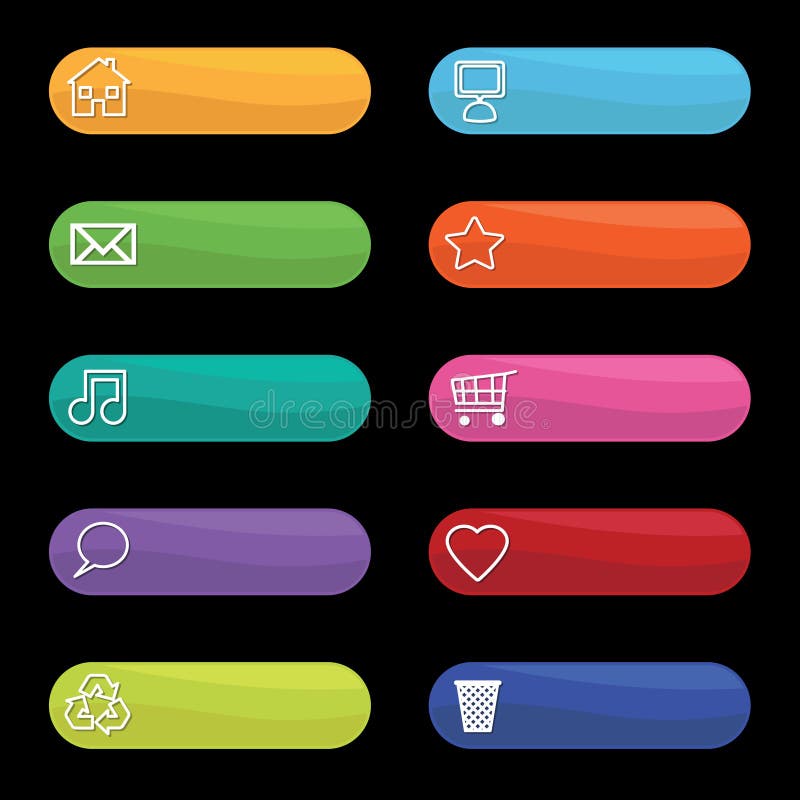 Web buttons stock vector. Illustration of motif, lightbulb - 14476332
