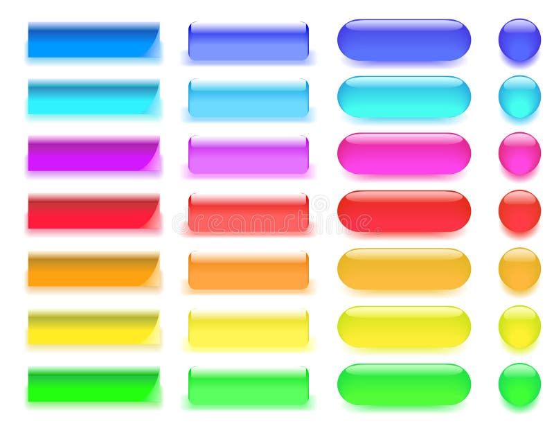 Glossy rainbow web buttons stock vector. Illustration of isolated ...