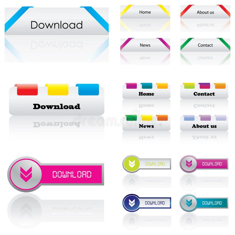 Web buttons set vector stock vector. Illustration of shield - 11178861