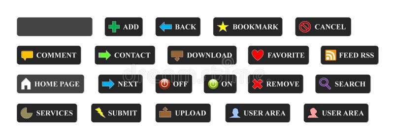 FAQ Blog Forum Chat Buttons Stock Vector - Illustration of icons ...