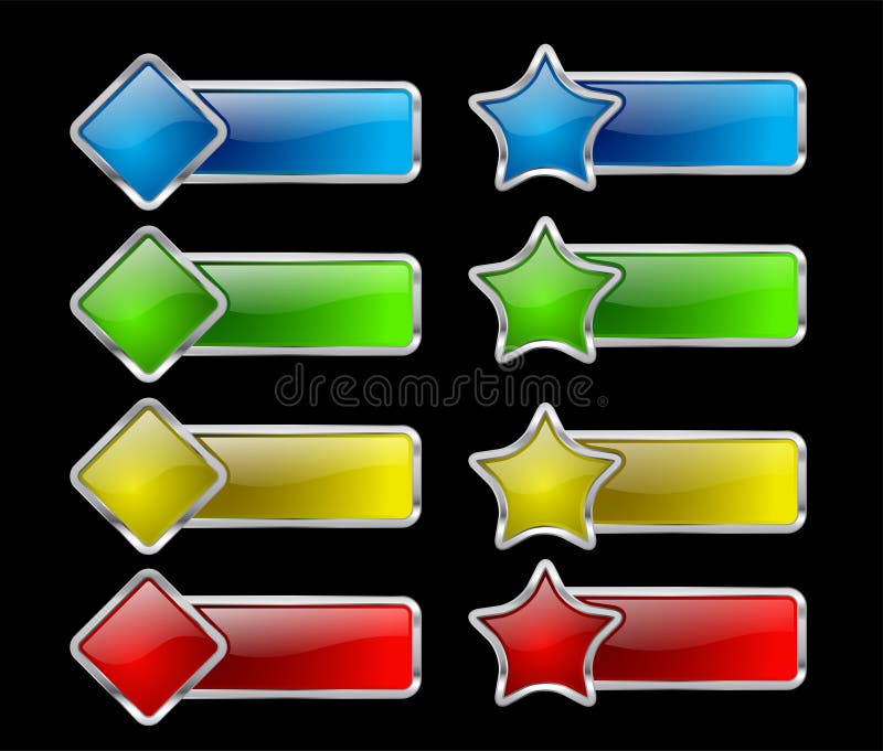 Web buttons stock vector. Illustration of glossy, glowing - 29394628