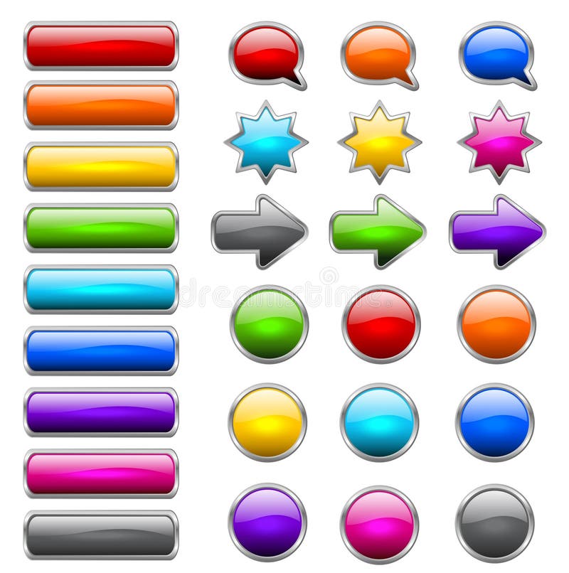 Glossy Web Buttons stock vector. Illustration of abstract - 8128539