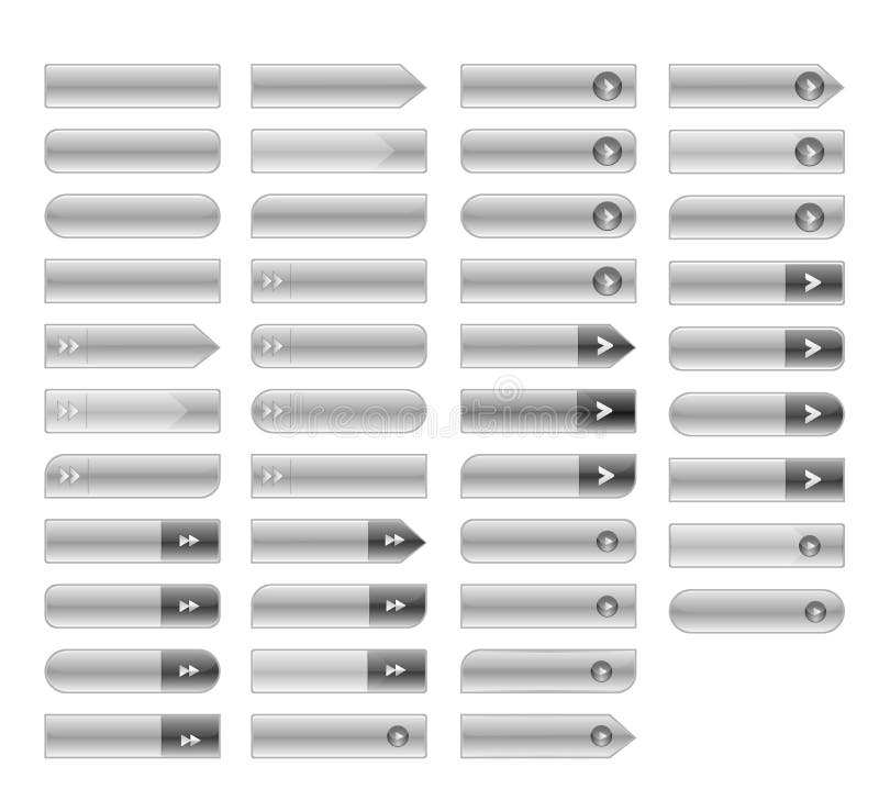 Gray Web Buttons Set Stock Illustrations – 7,518 Gray Web Buttons Set ...