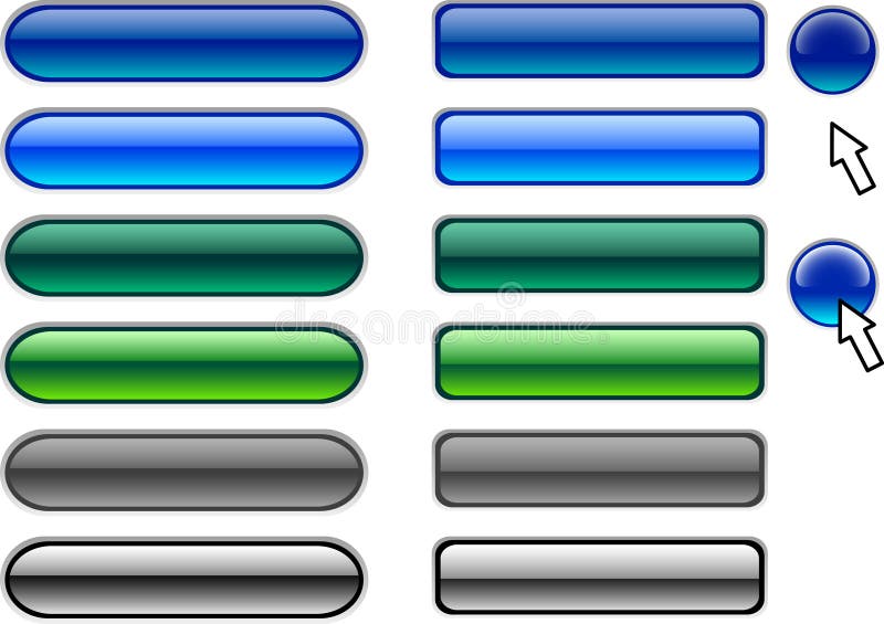 Web buttons. stock vector. Illustration of button, light - 7462109