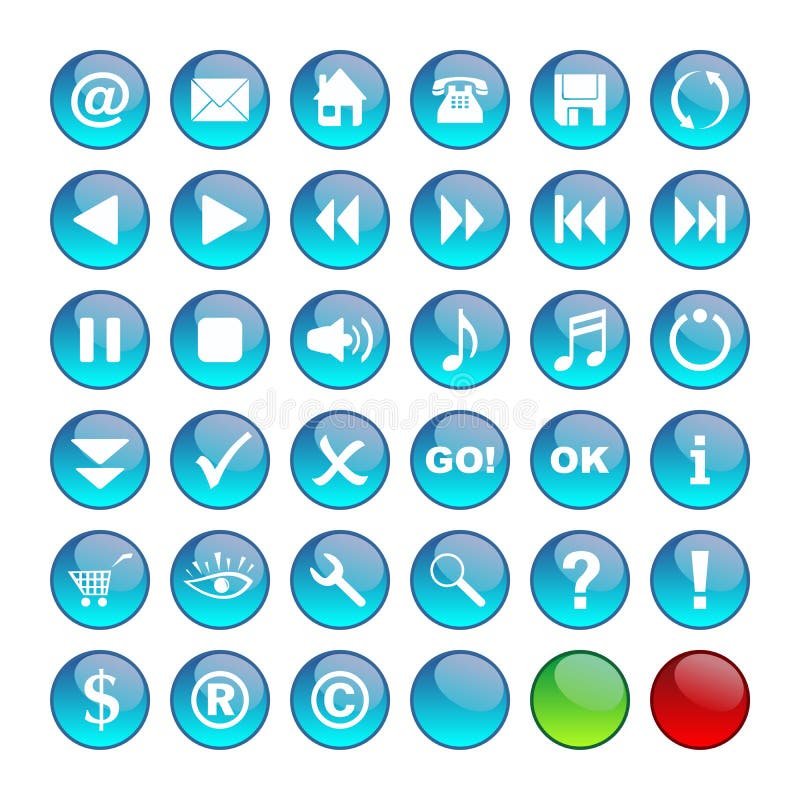 Green Round Web Buttons [1] Stock Illustration - Illustration of ...