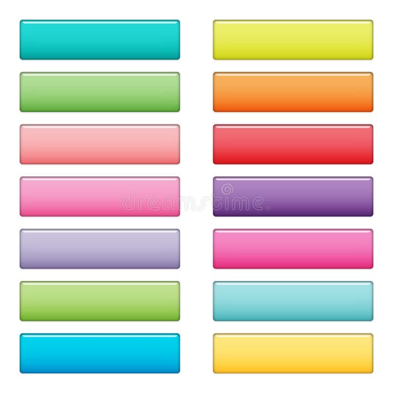 Glossy Web Buttons in Pastel Colors Stock Illustration - Illustration ...