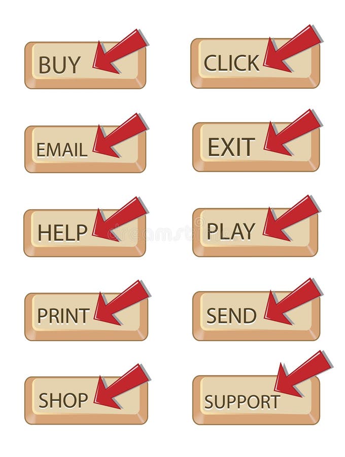 Web buttons stock vector. Illustration of sign, print - 5543646