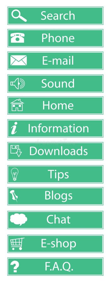 Green Menu Buttons stock vector. Illustration of label - 9548276