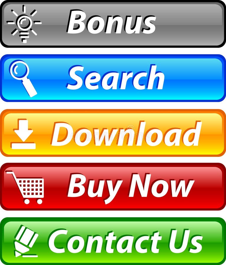 Web buttons. stock vector. Illustration of gradient, contact - 7481478