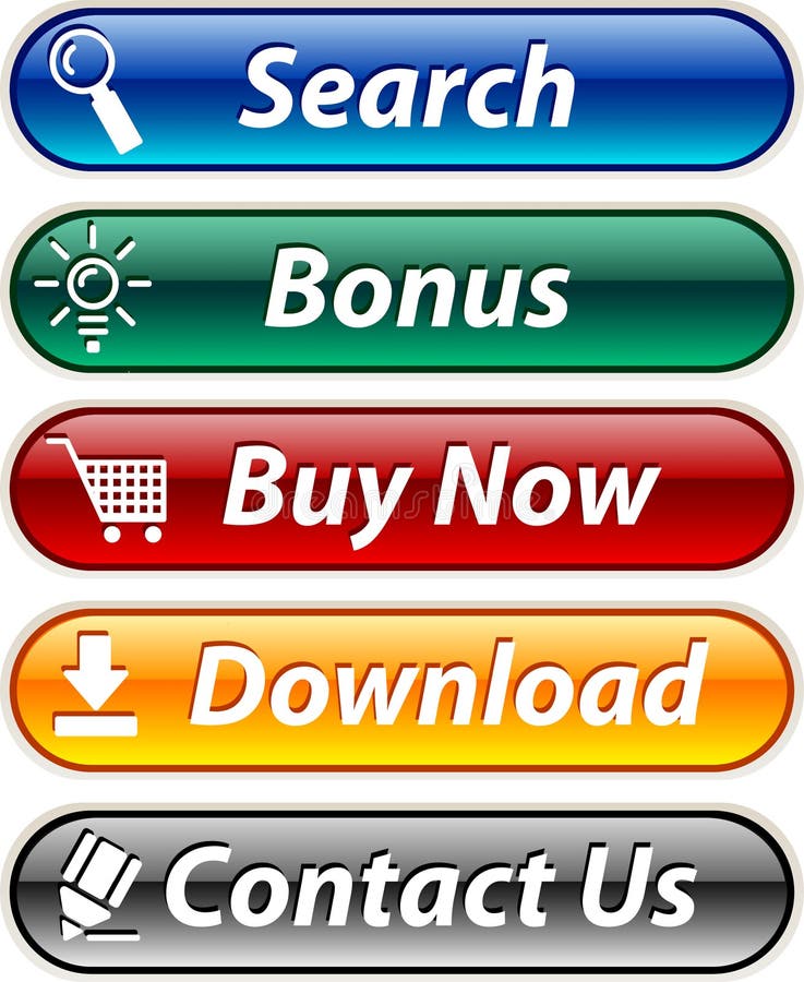 Web buttons. stock vector. Illustration of gradient, contact - 7481478