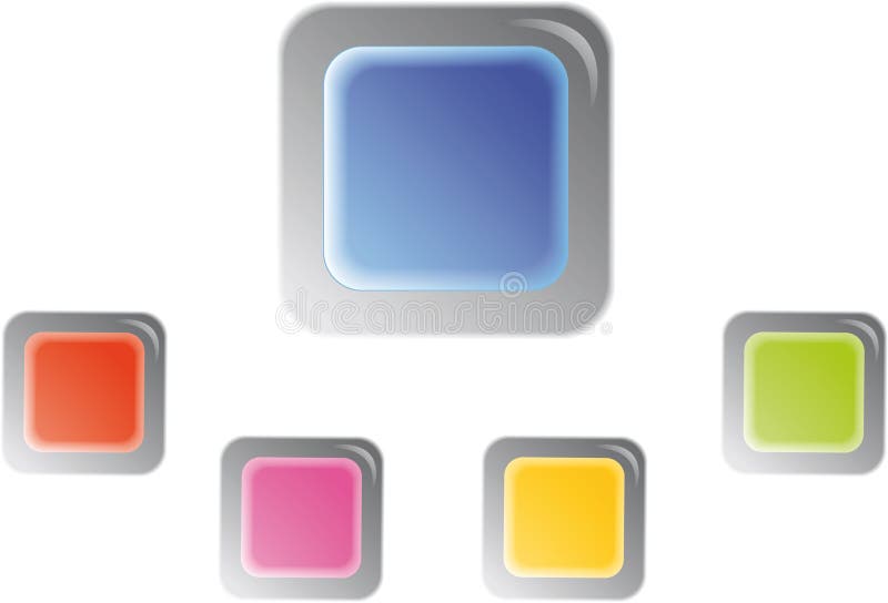 Set of cube buttons stock vector. Illustration of cubic - 6072467