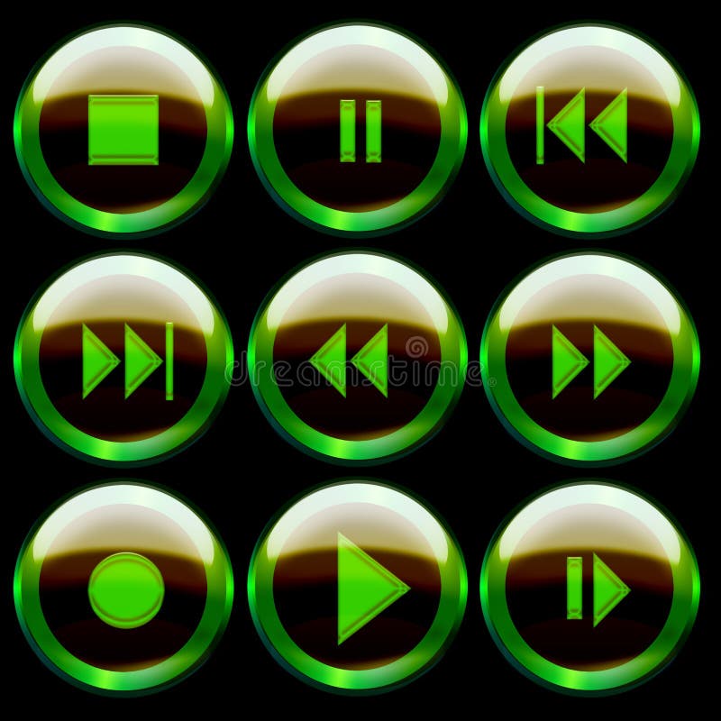 Dark Green Web Icons, Buttons Stock Vector - Illustration of green ...