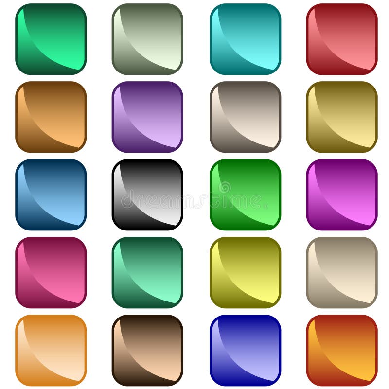 Web Buttons Assorted Colors Stock Vector - Illustration of rectangle ...