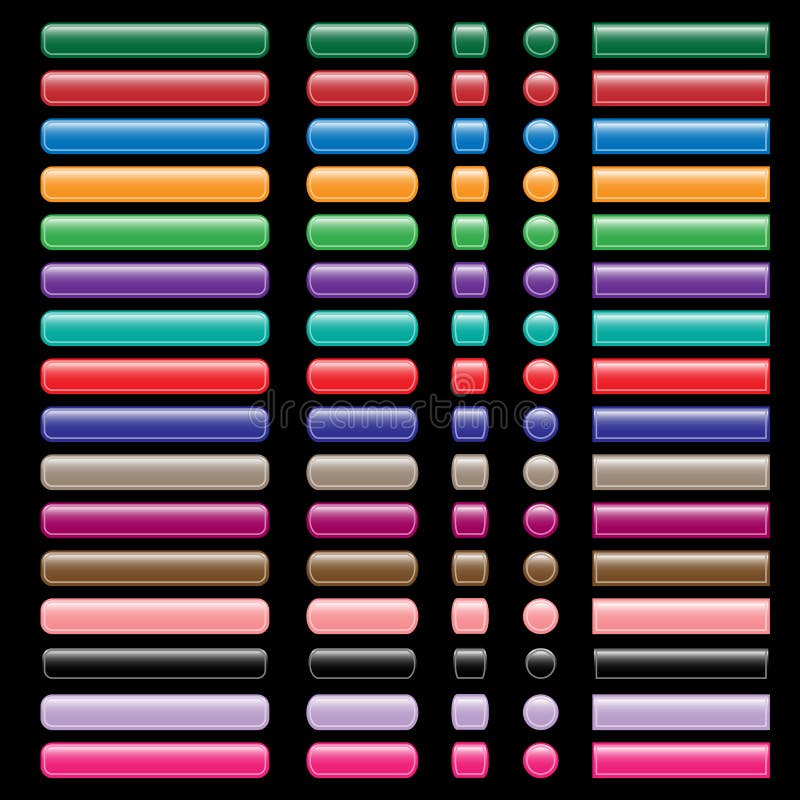 Glossy rainbow web buttons stock vector. Illustration of artistic - 2963590