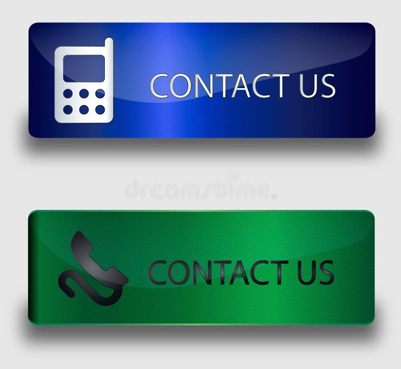 Web buttons contact us stock illustration. Illustration of black - 42136575