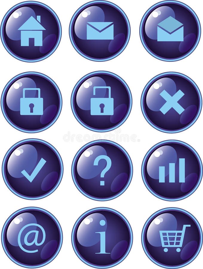Web buttons dark blue stock vector. Illustration of left - 7901576