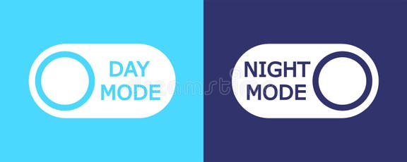 Buttons with Day and Night Mode. Dark and Light Switch Vector Icon ...