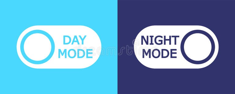 Buttons with Day and Night Mode. Dark and Light Switch Vector Icon. Toggle or Slider for Phone ...
