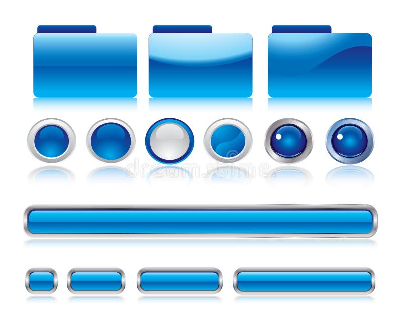Blue web buttons stock illustration. Illustration of illustrated - 44680732