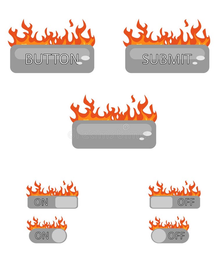 Web buttons fire stock vector. Illustration of element - 58526508