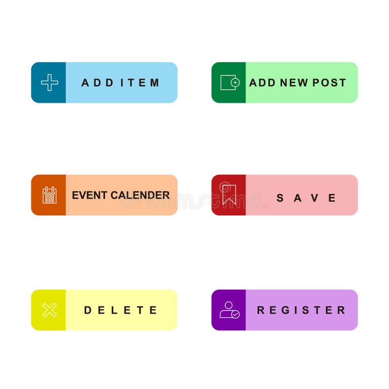 Web buttons flat design stock illustration. Illustration of design ...