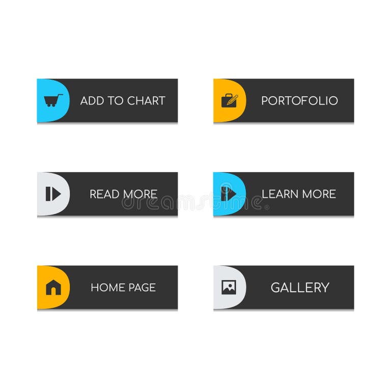 Web buttons flat design stock vector. Illustration of page - 170410688