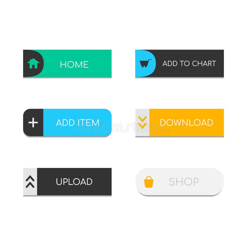 Web buttons flat design stock vector. Illustration of link - 170410740