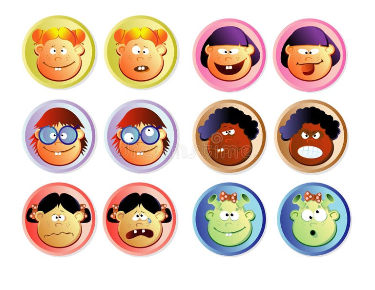 Web buttons, girls stock vector. Illustration of buttons - 9803611