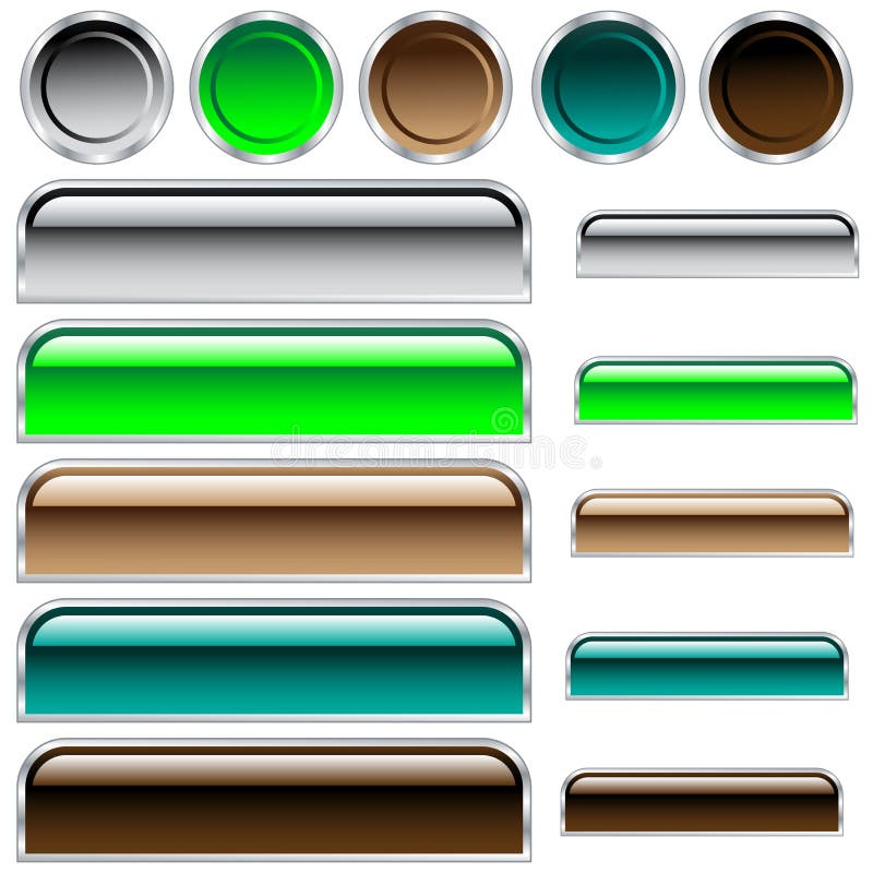Web Buttons Glossy Assorted Colors and Shapes Stock Vector ...