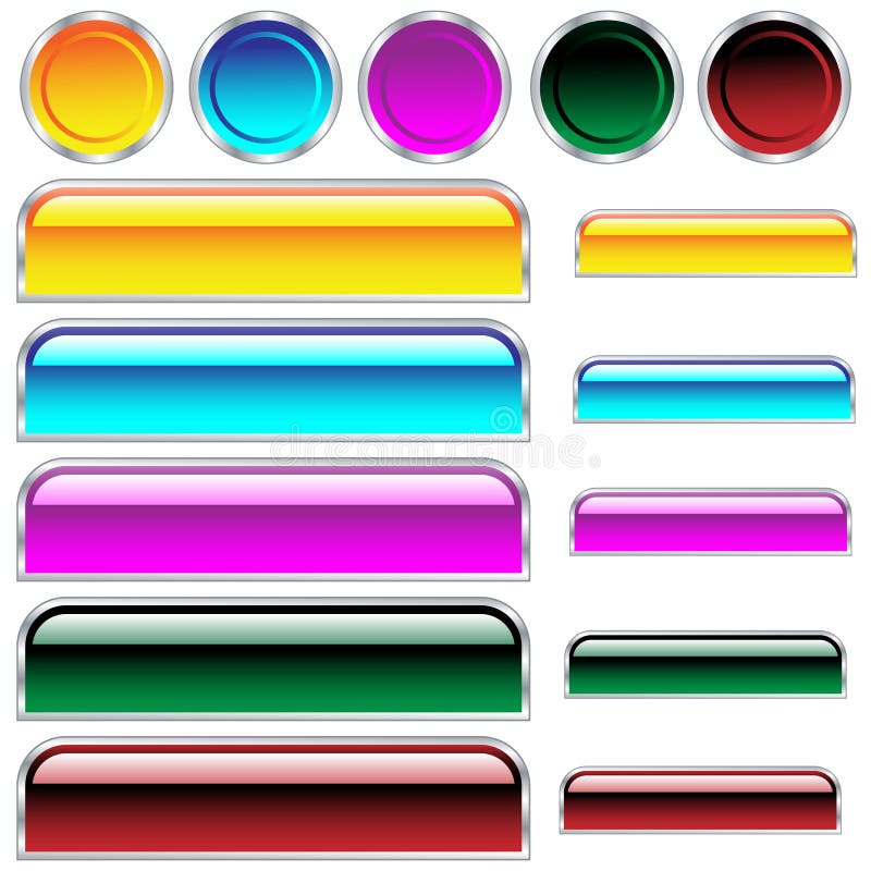 Web Buttons Glossy Assorted Colors and Shapes Stock Vector ...