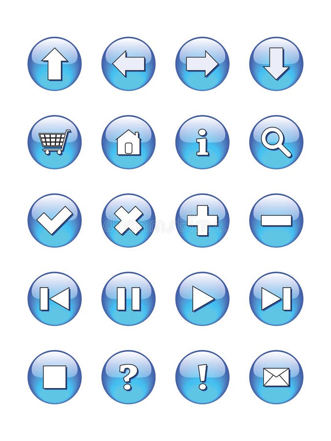 Web buttons icons, signs, stock illustration. Illustration of ...