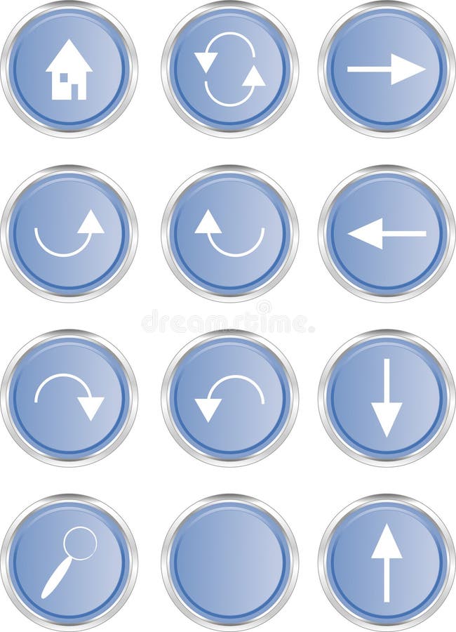 Navigation Buttons Blue stock illustration. Illustration of symbol ...